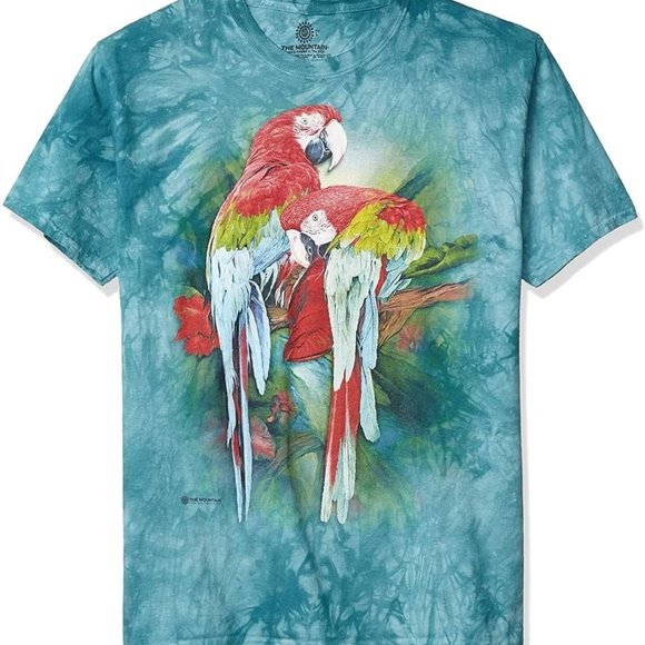 The Mountain | Tops | Macaw Mates Scarlet Parakeet Birds Tropical Blue ...